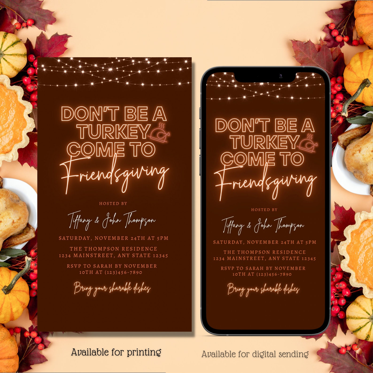 Digital Funny Friendsgiving Invitation Friendsgiving Dinner - Etsy