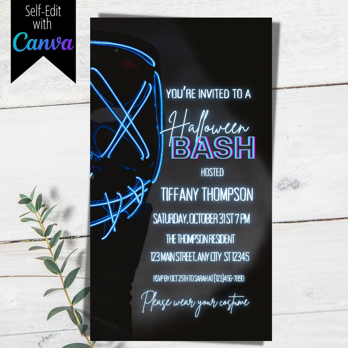 Digital Halloween Bash Invitation Halloween Party Invite - Etsy