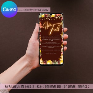 Digital Fall Block Party Invitation, Electronic Neighborhood Community ...