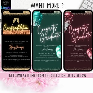 Electronic Graduation Invitation, Class of 2024, Digital Gold and Blue ...