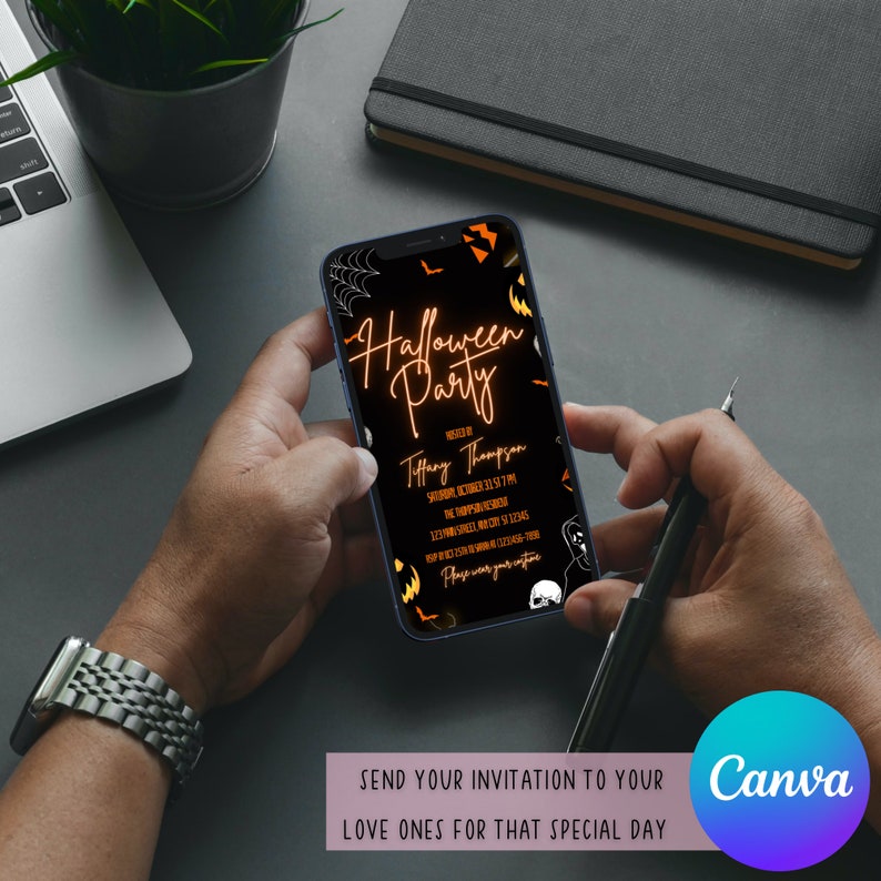 Digital Halloween Party Invitation Spooky Halloween Any Age - Etsy