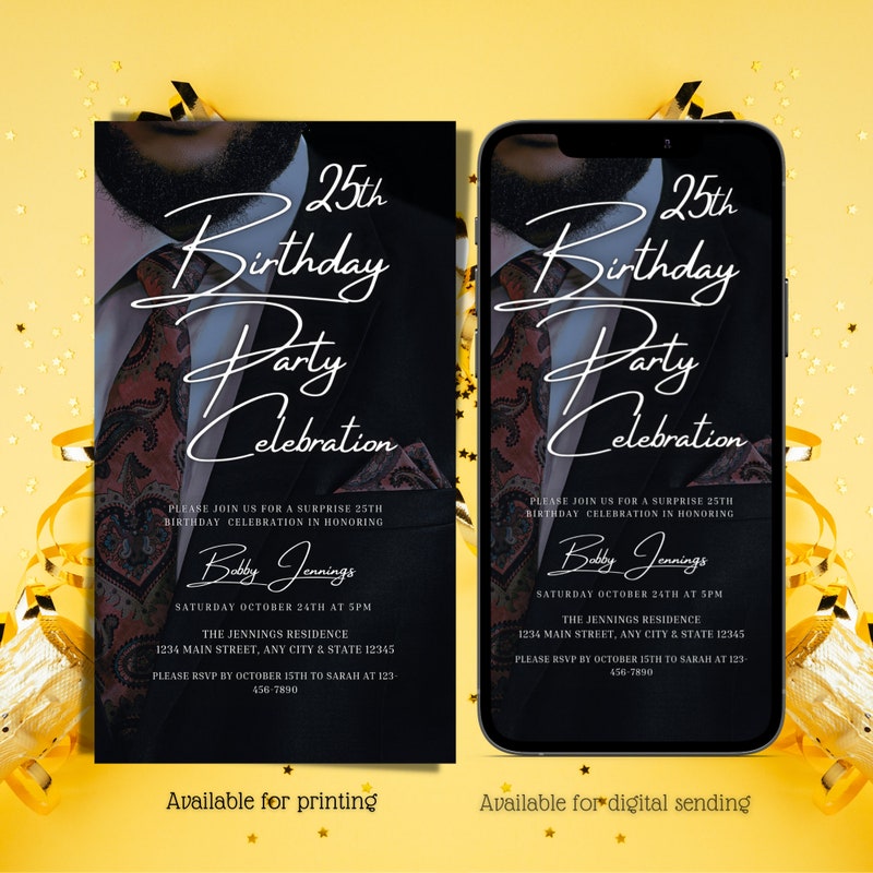 Men Birthday Invite - Etsy