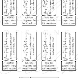 Digital Download Wedding / Event Drinks Coupon Printable Not Editable ...