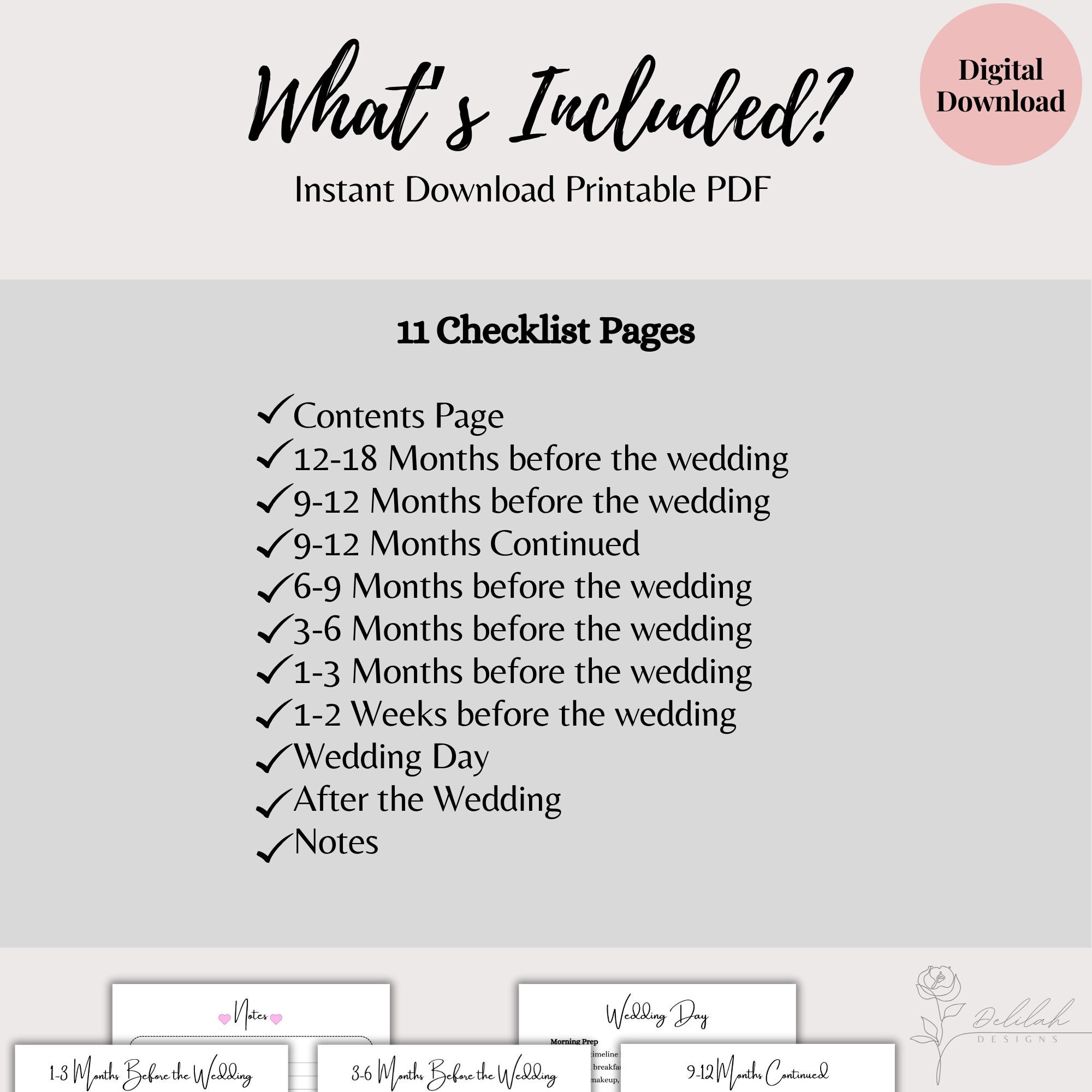 Printable Destination Wedding Checklist | Wedding Checklist ...