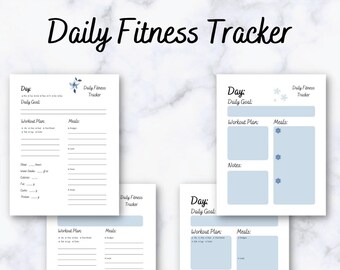 Printable Fitness, Health, Meal, Workout Planner Daily, Weekly Tracker ...