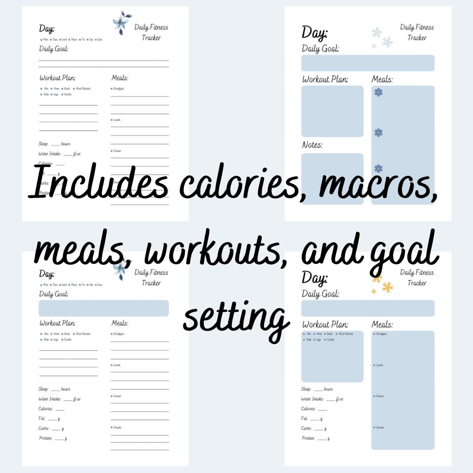 Printable Daily Fitness Tracker - Etsy