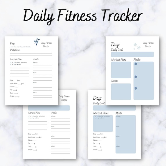 Printable Daily Fitness Tracker | Etsy