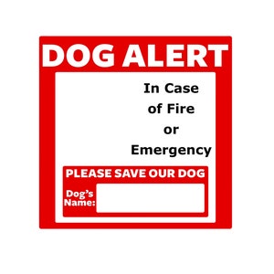 Pet Fire Safety Sticker ICE Emergency Pet Care Safety Alert Save Our ...
