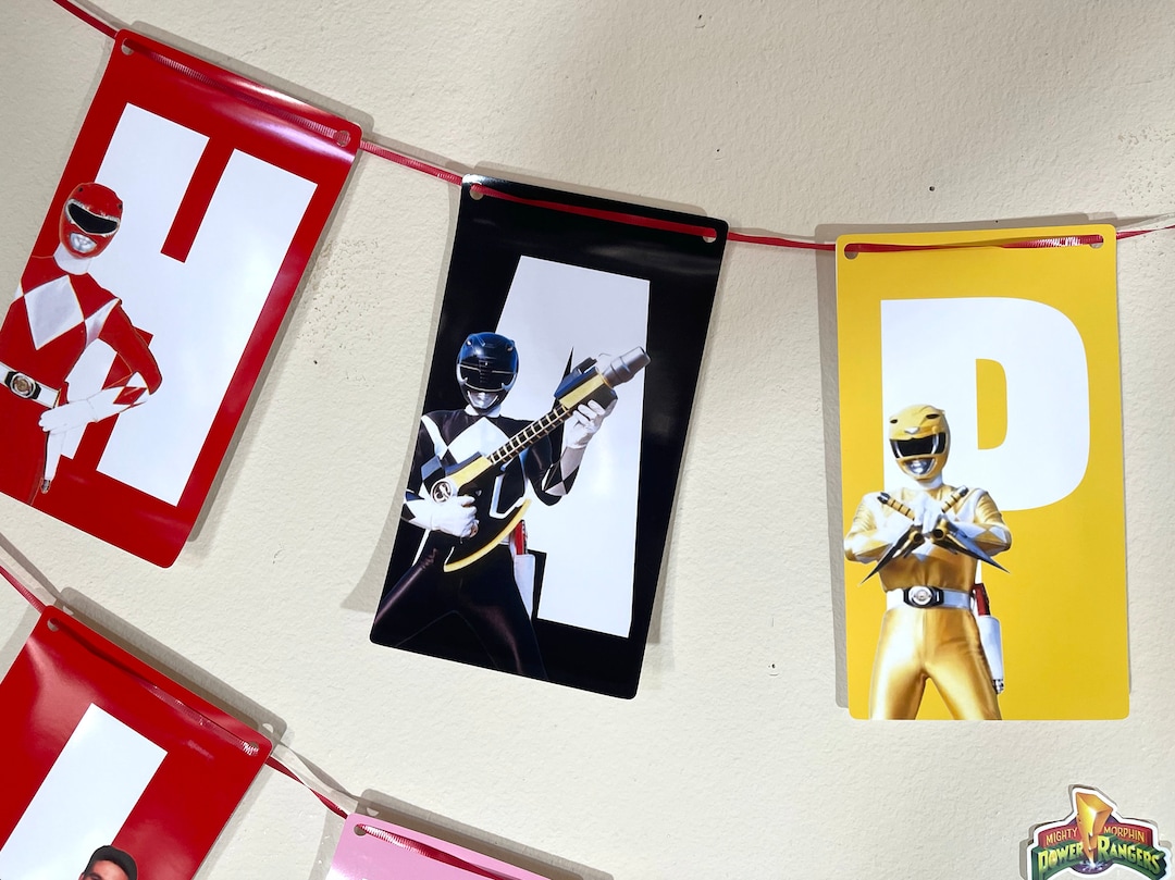 Power Rangers Birthday Banner MMPR Mighty Morphin Power Rangers ...