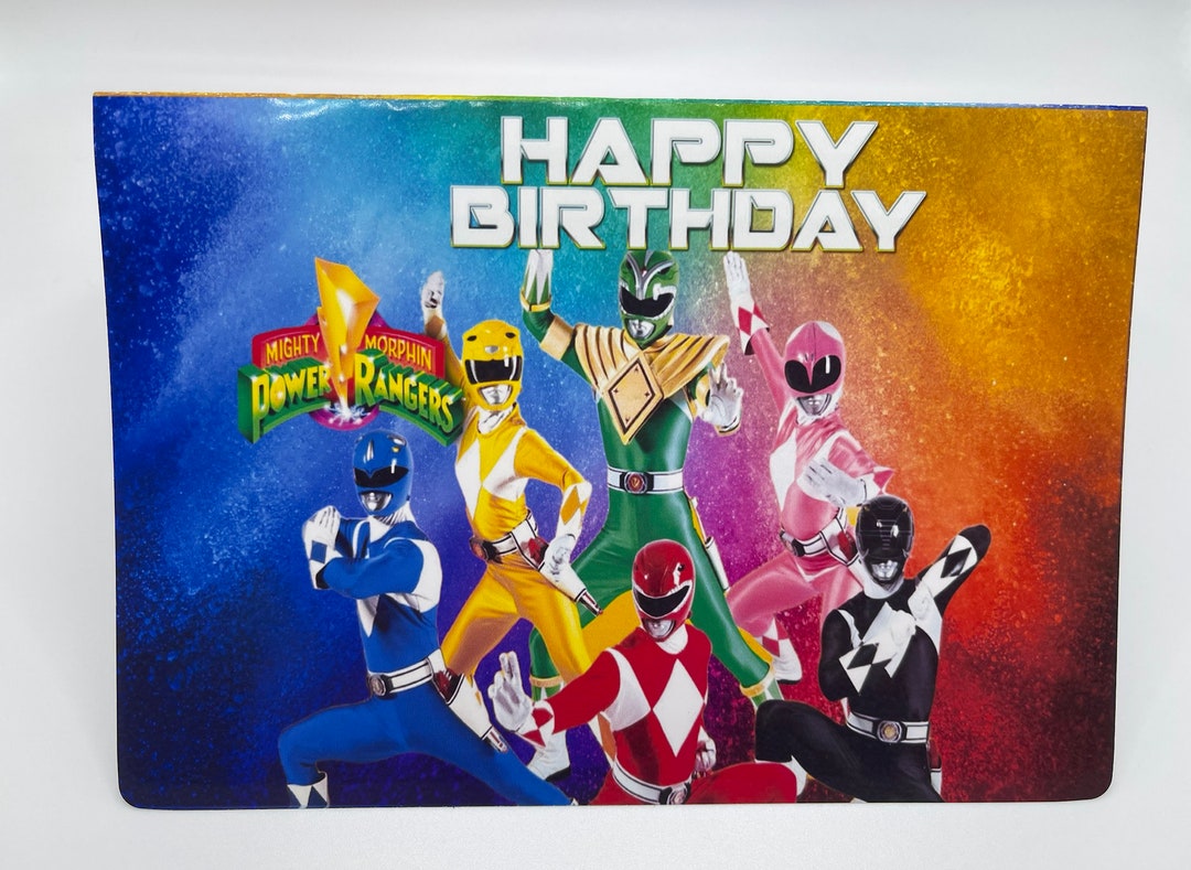 Power Rangers Happy Birthday Card MMPR Mighty Morphin Power Rangers ...