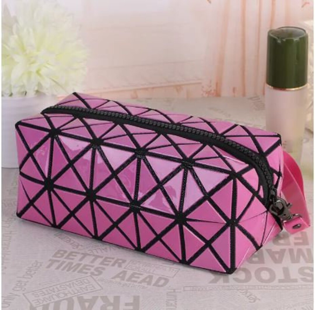 Geometric Design Cosmetic Bag, Versatile Travel Toiletry Bag - Etsy