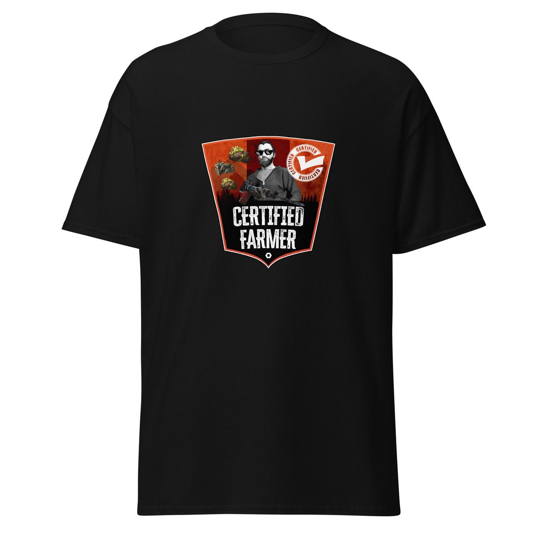 Certified Farmer Rust T-shirt - Rust Survival Game - Gaming - Christmas ...