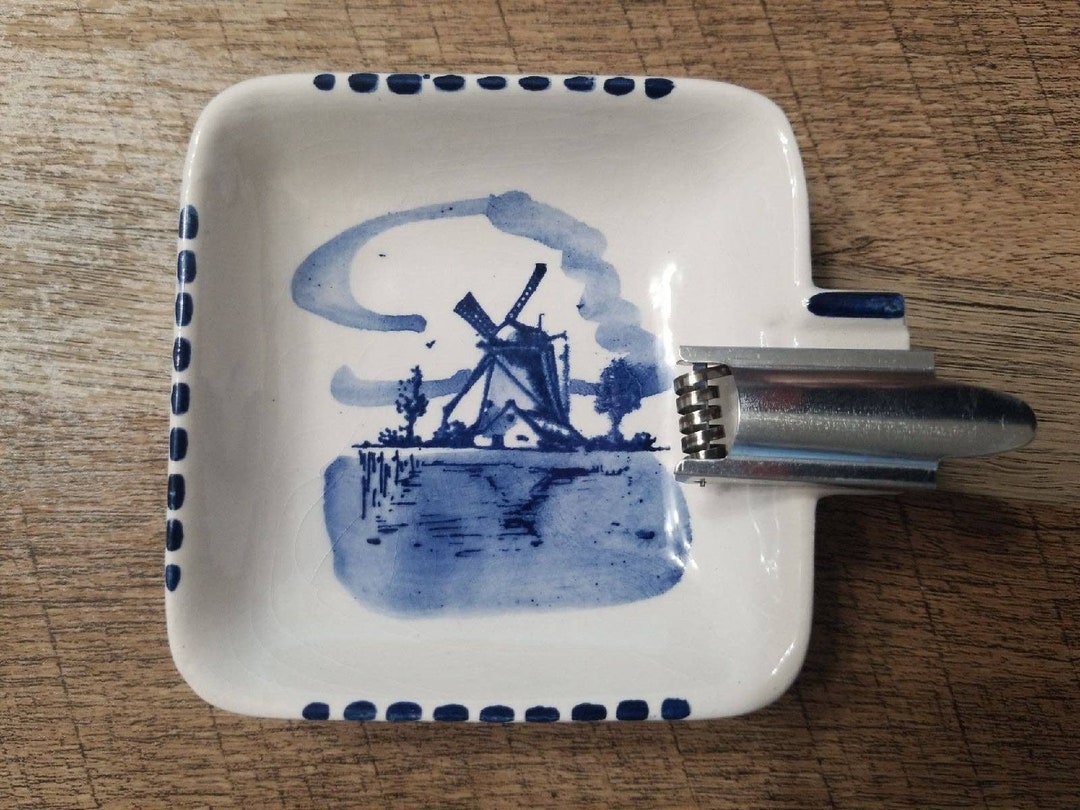 Delft Blue Ashtray Holland Delfts Blauw NOS Windmill New Old Stock - Etsy