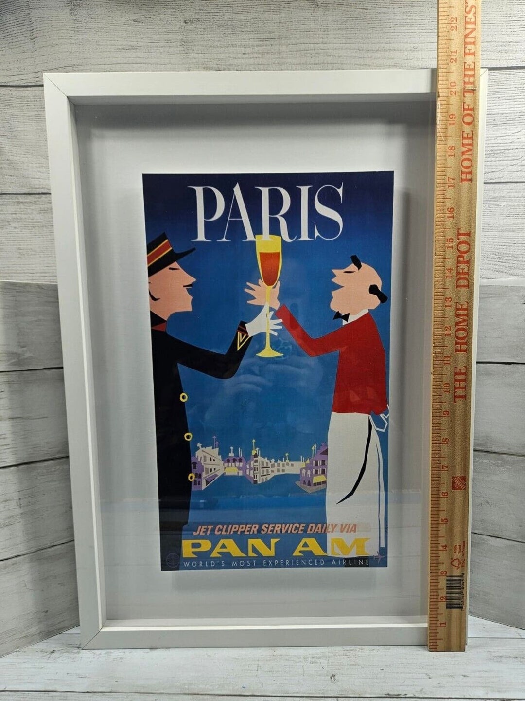 Paris Travel Pan Am Art Wine Shadowbox Framed Art Dot Com Floating ...