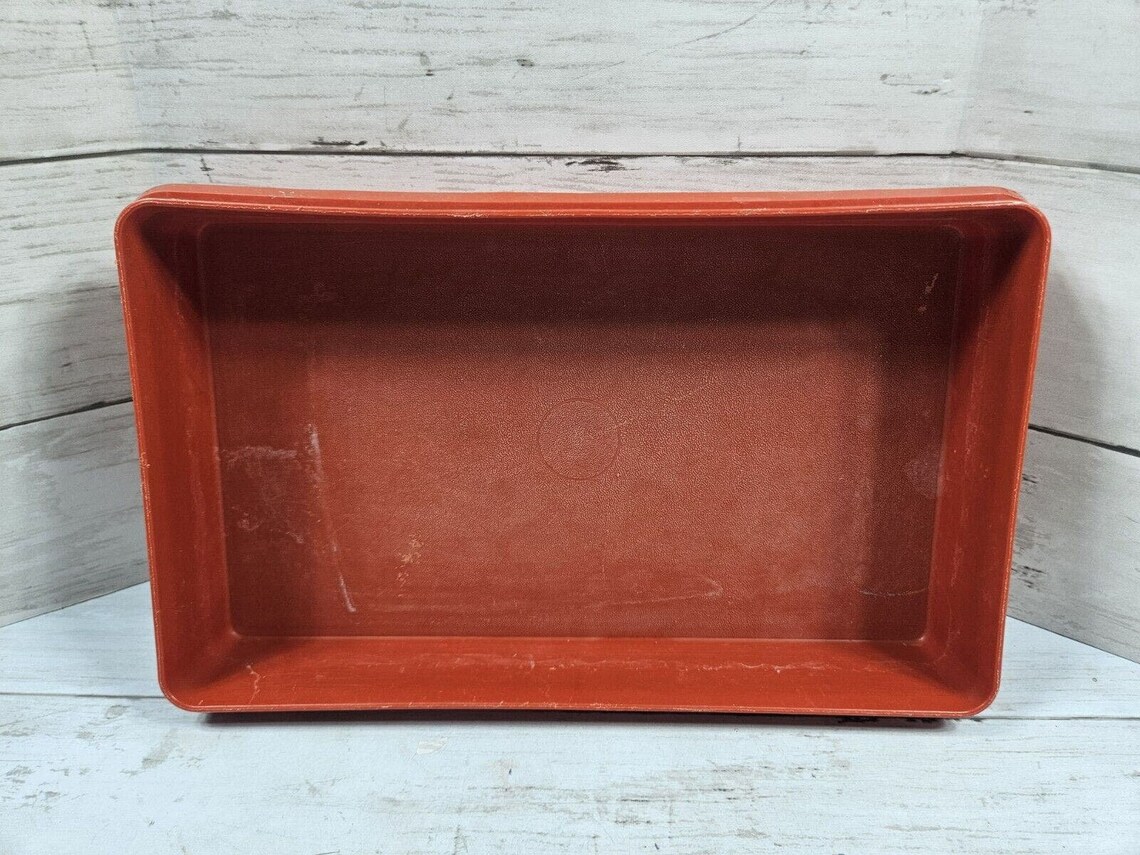 Vintage Tupperware 794-2 Bacon Deli Meat Keeper Container Paprika/sheer ...