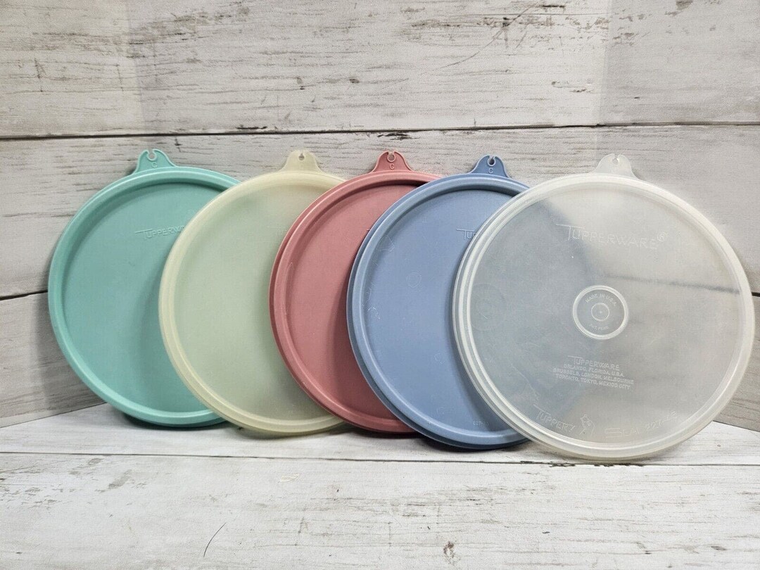 Lot 5 Tupperware Replacement C Tab Lids Seal 227 Pink Dusty Blue Clear ...