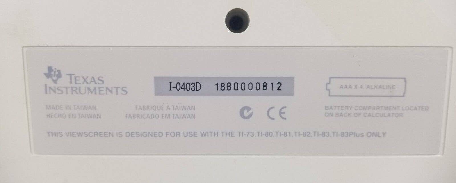 Texas Instruments TI Viewscreen 73 80 81 82 83 84 Classroom Accessory ...