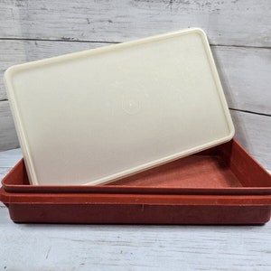 Vintage Tupperware 794-2 Bacon Deli Meat Keeper Container Paprika/sheer ...