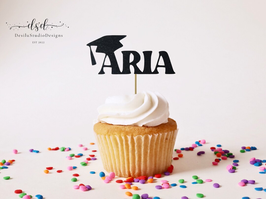2024 Graduation Cupcake Toppers Personalized Name Grad Cupcake Toppers ...