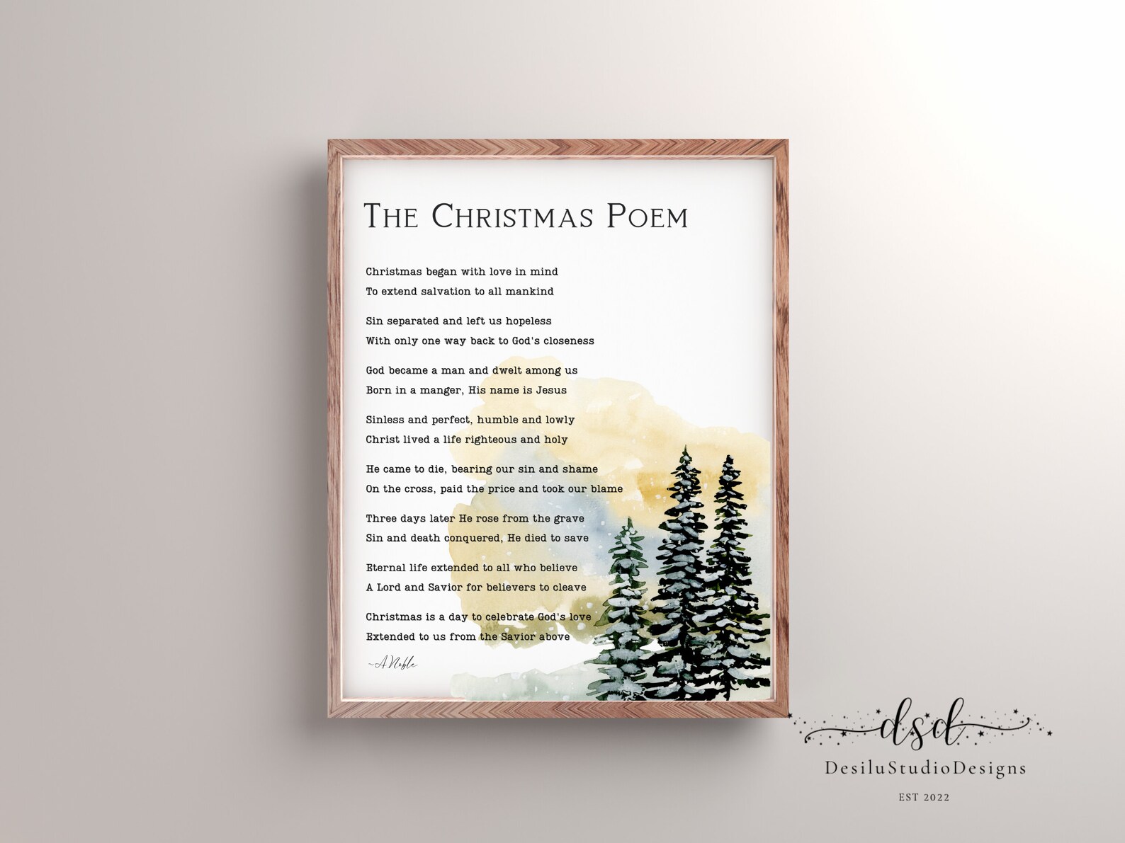The Christmas Poem Wall Art, True Meaning of Christmas, Printable ...