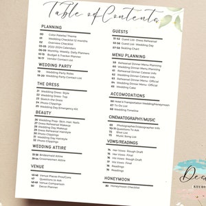 Wedding Planner Book Printables | Beauty Planner | Yearly Wedding ...