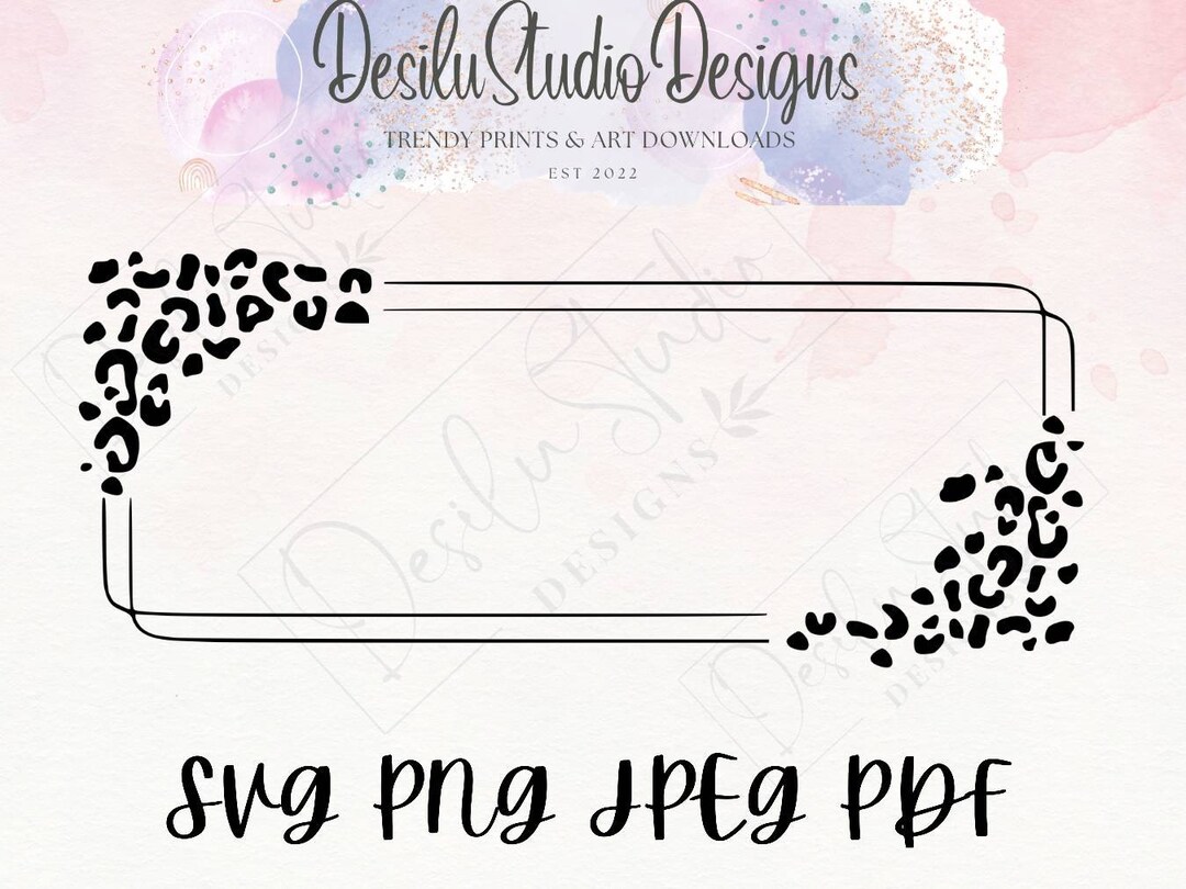 Leopard Frame Svg, Rectangle Cheetah Print Corners, Cheetah Print Png ...