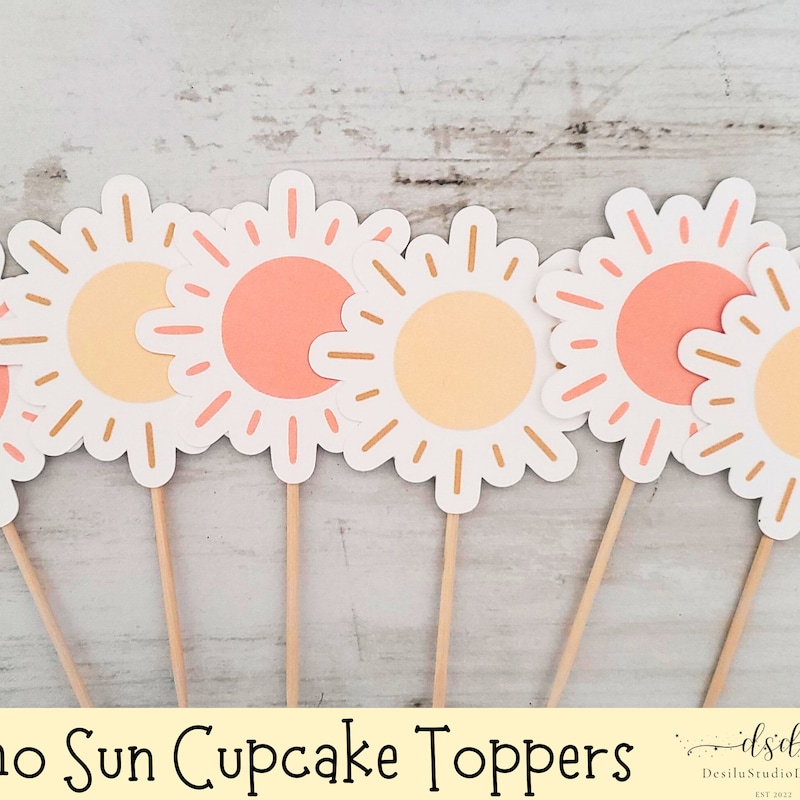 Sun Cupcake Toppers - Etsy