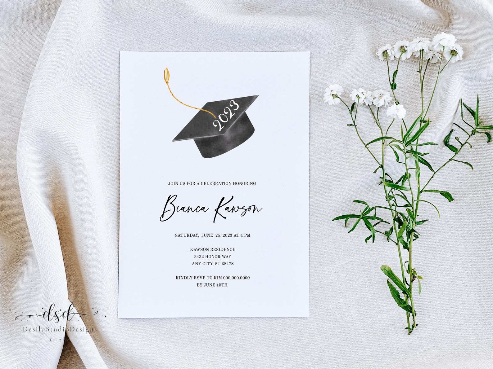 Editable Graduation Party Invitation Template, Printable Graduation ...