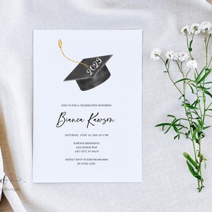 Editable Graduation Party Invitation Template, Printable Graduation ...