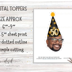 Custom Face Photo Banner, Fun Face Party Hat Photo Banner, Printable ...