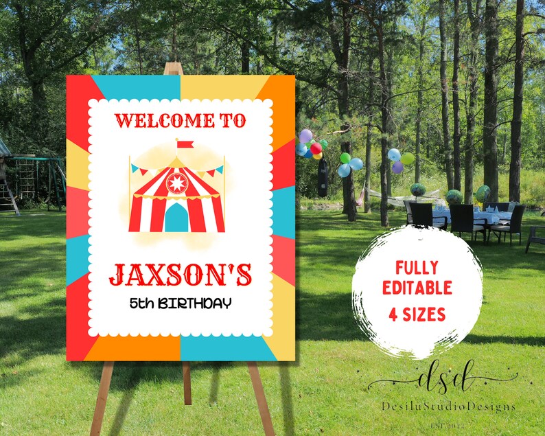 Carnival Editable Circus Party Sign Printable Carnival Fun - Etsy