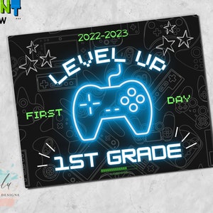 First Day of School Sign Video Gamer Back to School Sign First GRADER ...