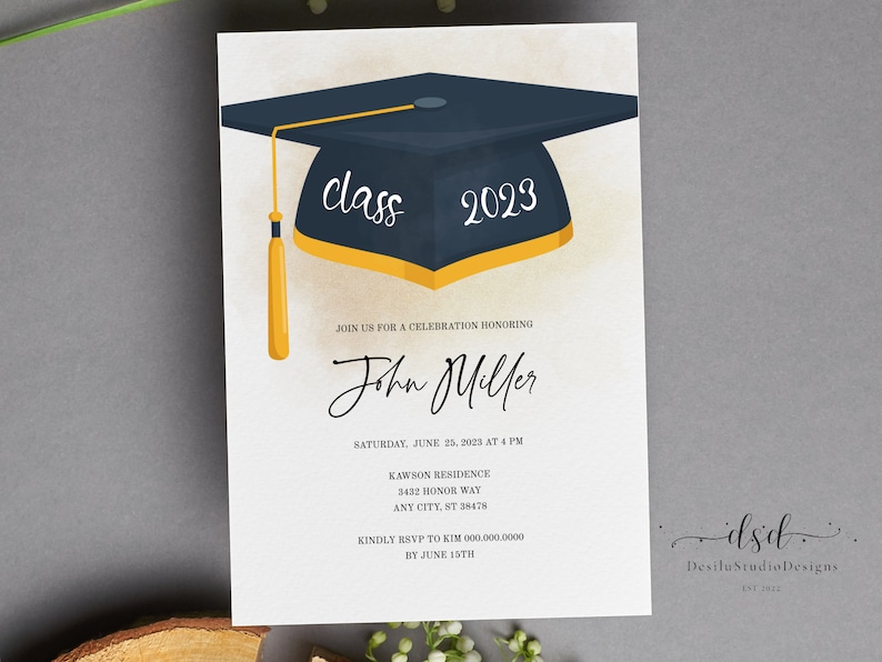 Editable Graduation Party Invitation Template Printable - Etsy