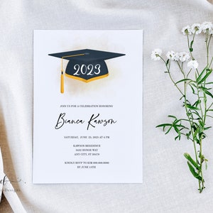 Editable Graduation Party Invitation Template, Printable Graduation ...