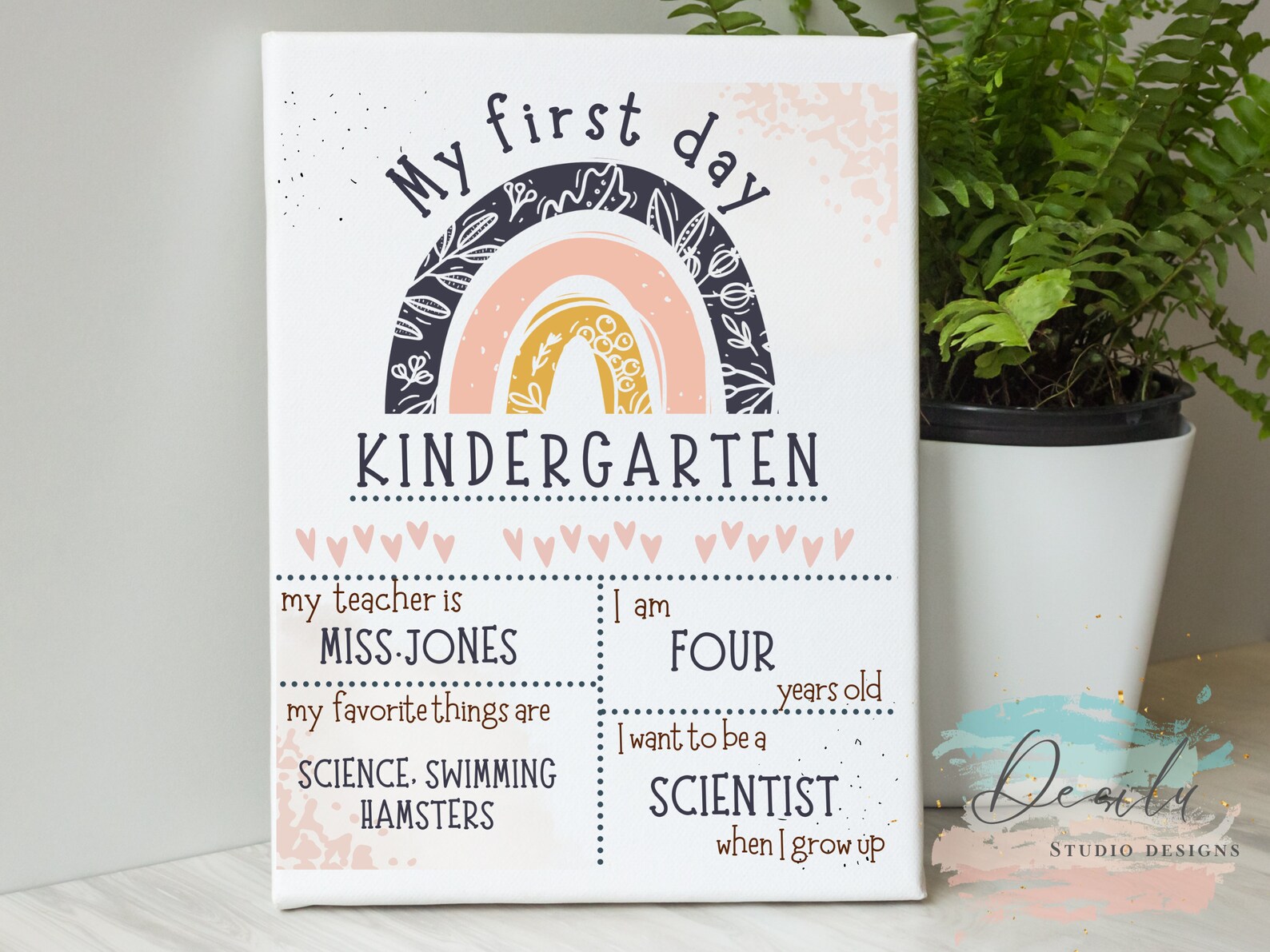 Editable Boho Rainbow First Day of School Sign Back to School - Etsy