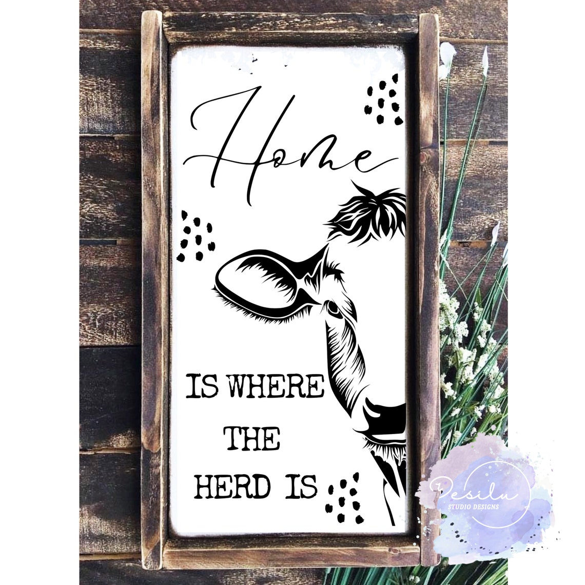 Home is Where the Herd Is Svg and Png Farm Cow Sign SVG - Etsy