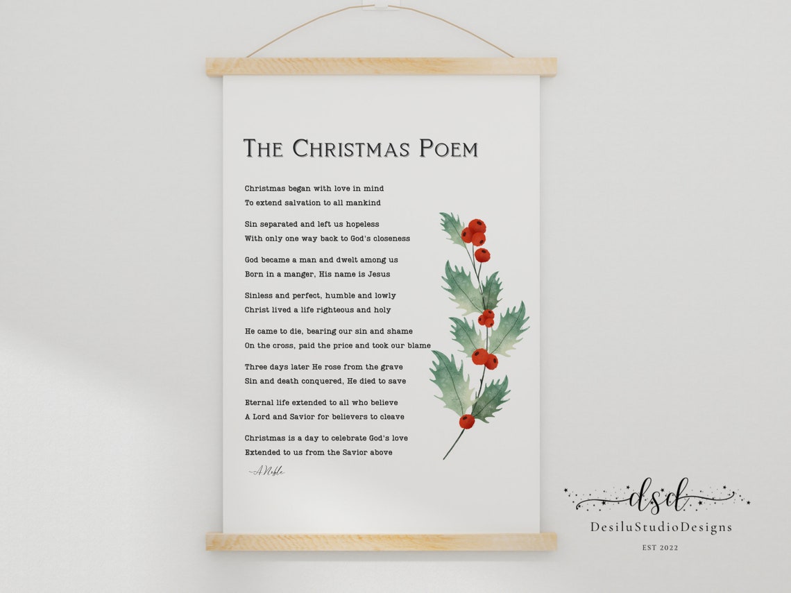 The Christmas Poem Wall Art, True Meaning of Christmas, Printable ...