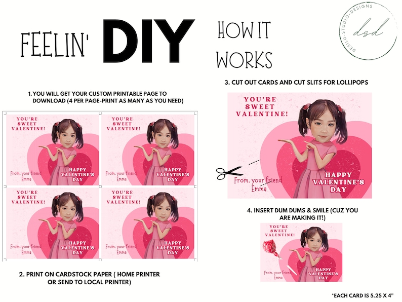 Custom Valentine Day Cards With Face Cartoon Personalized Cartoon ...