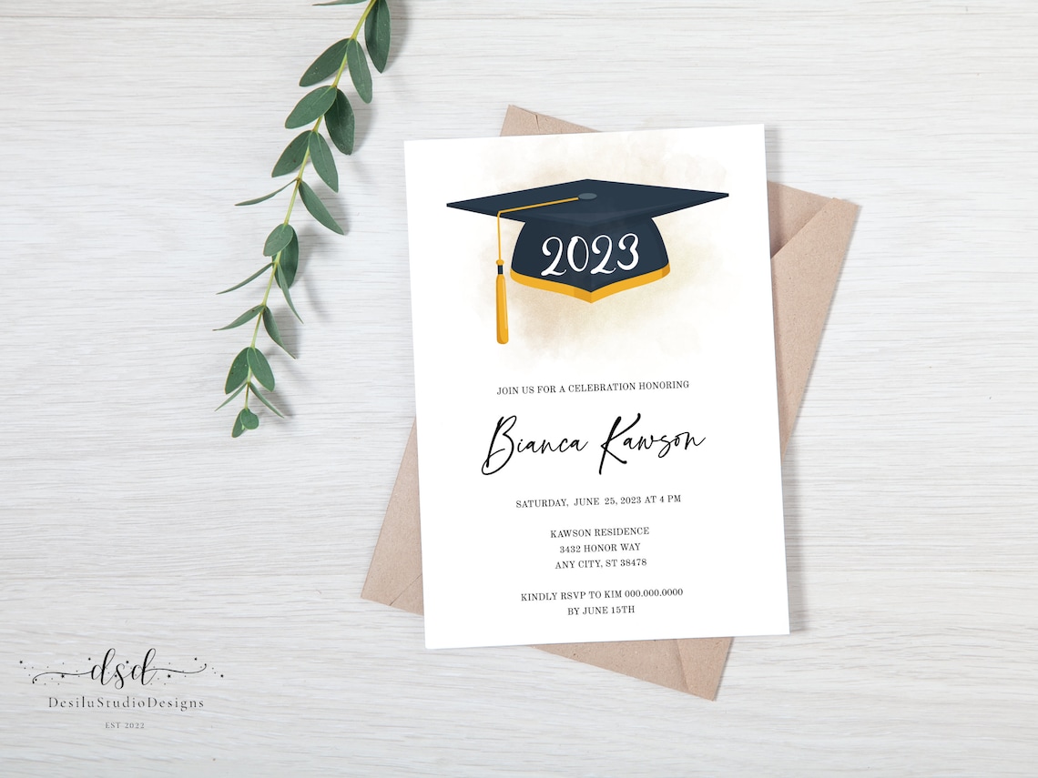 Editable Graduation Party Invitation Template Printable - Etsy