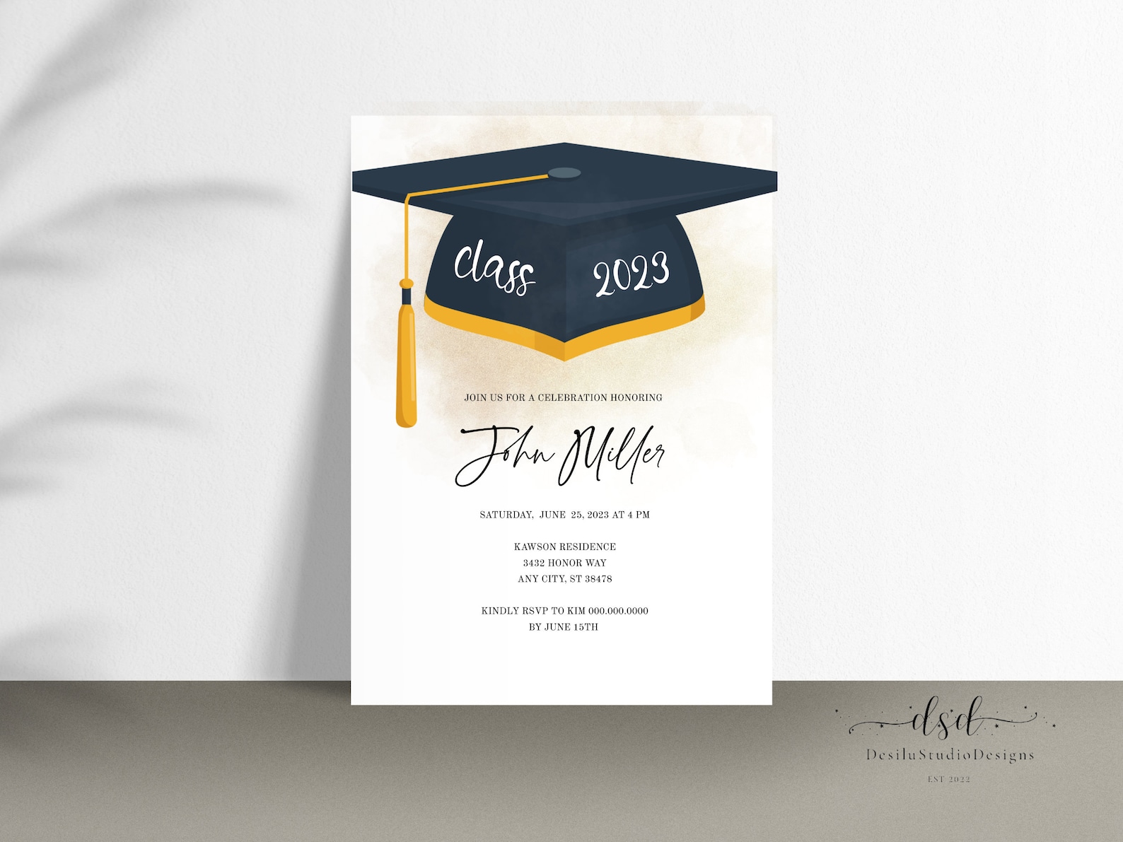 Editable Graduation Party Invitation Template, Printable Graduation Cap ...