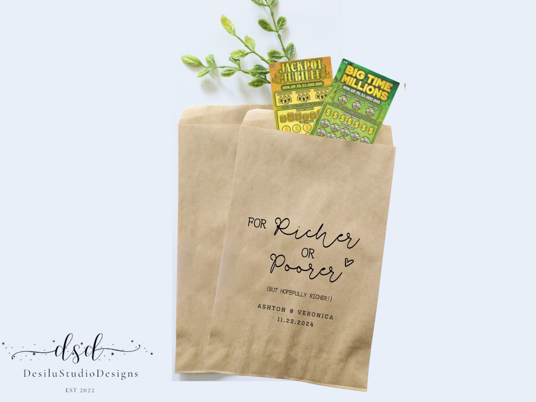 Favor Treat Bags for Richer or Poorer Favor Bags - Etsy