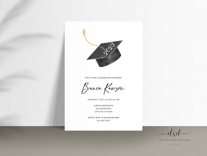 Editable Graduation Party Invitation Template, Printable Graduation ...