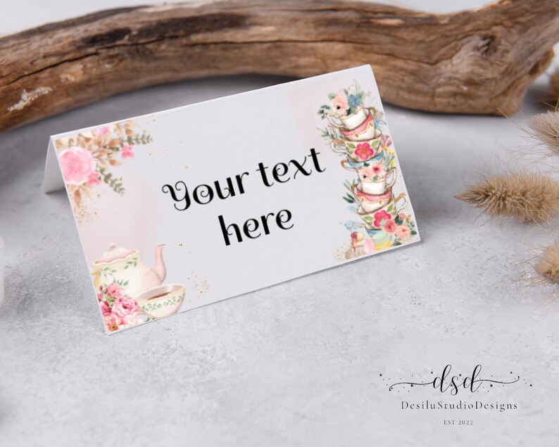 Editable Tea Party Food Tent Label Place Card Birthday Par-tea - Etsy