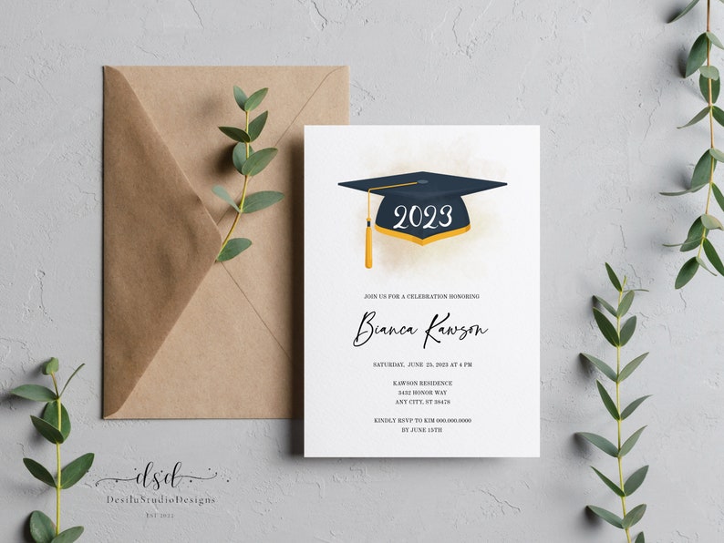Editable Graduation Party Invitation Template Printable - Etsy