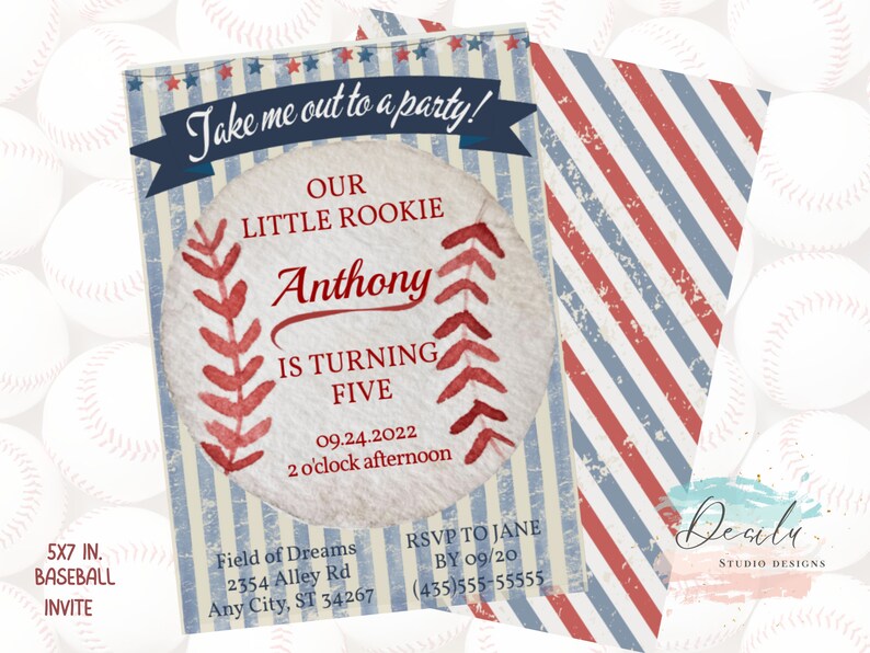 Baseball Themed Birthday Invitation | Editable Sports Invite | Ball ...