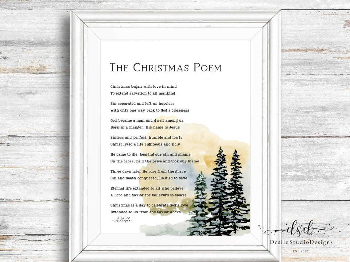 The Christmas Poem Wall Art, True Meaning of Christmas, Printable ...