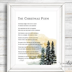The Christmas Poem Wall Art, True Meaning of Christmas, Printable ...