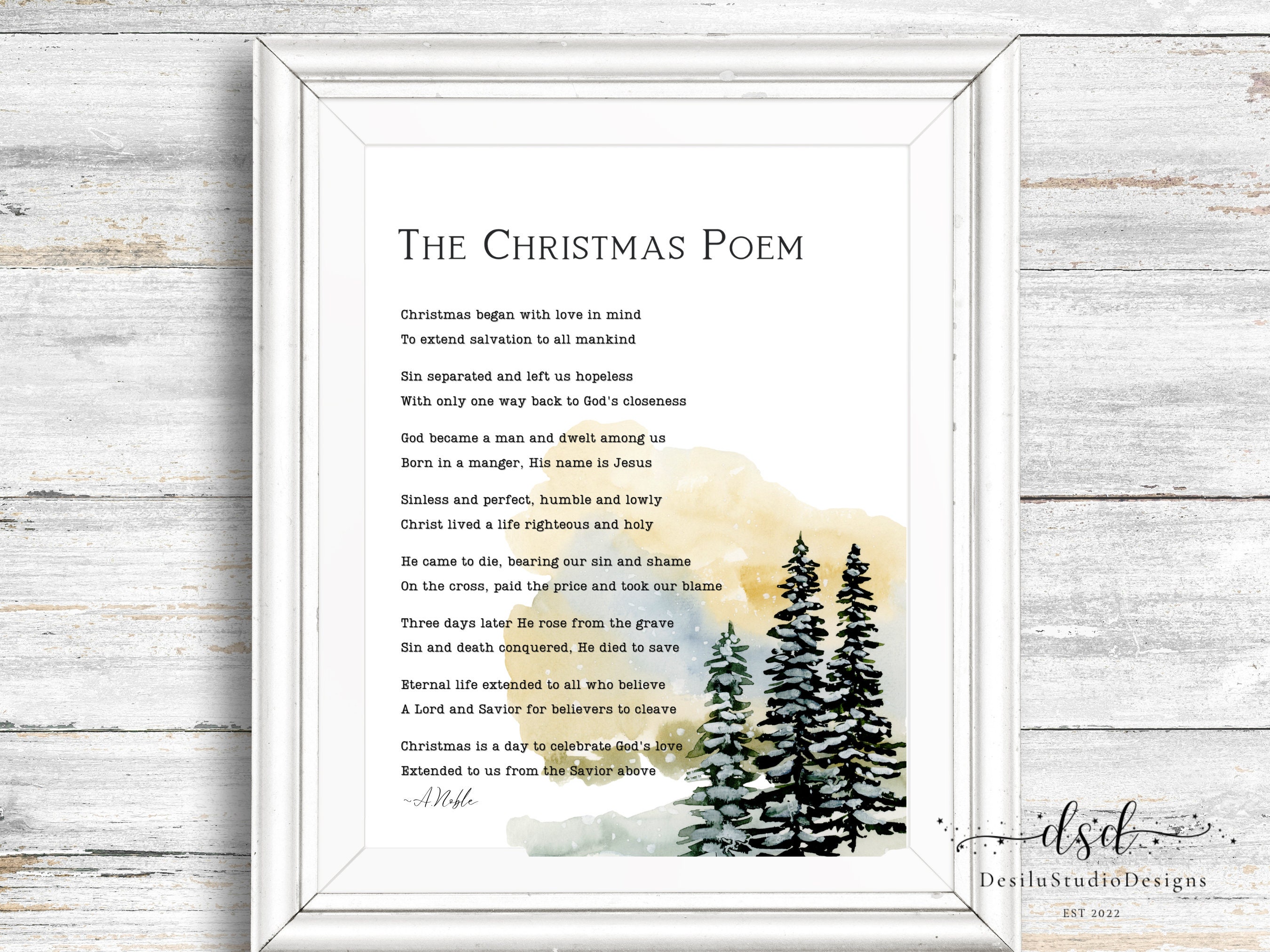 The Christmas Poem Wall Art True Meaning of Christmas - Etsy