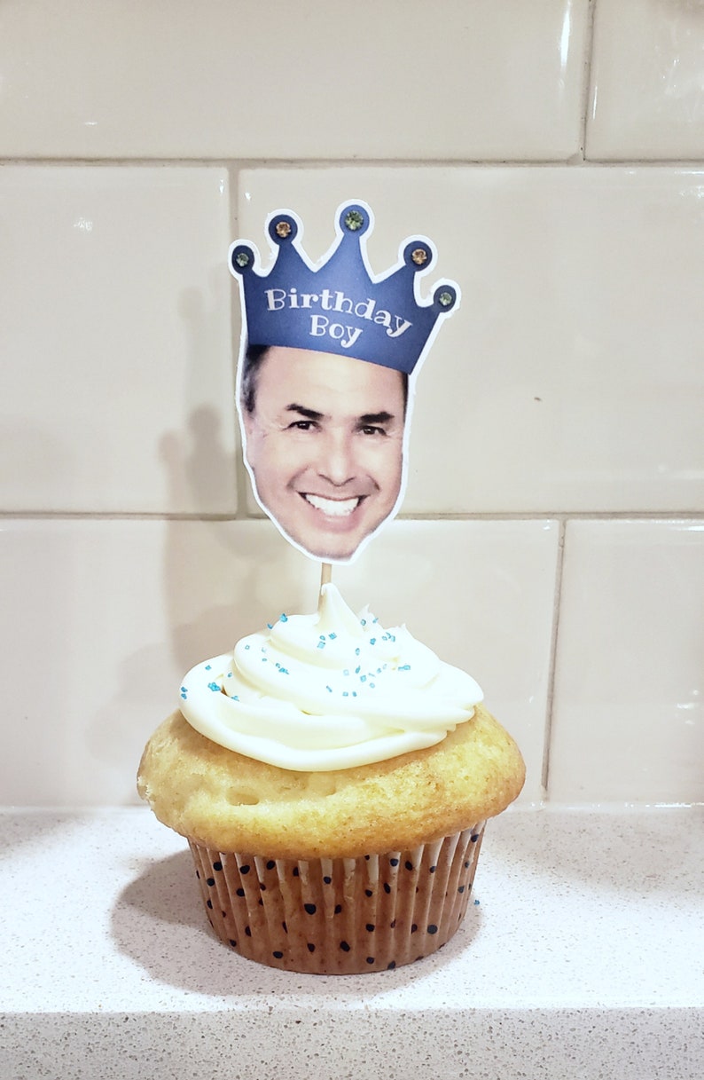 Cupcake Toppers, Face Cupcakes, Birthday Hat, Any Hat DIY Cupcake Face ...