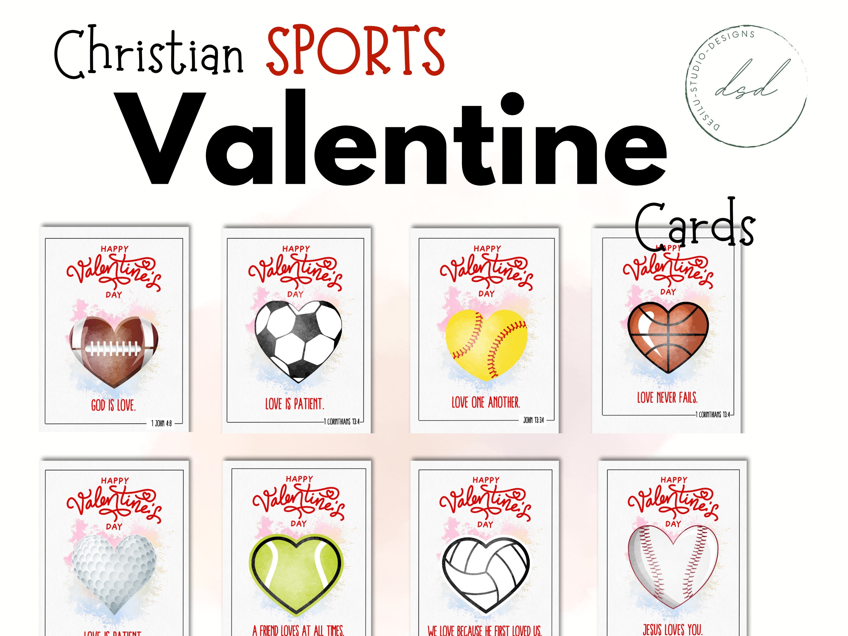 Christian Bible Verse Sports Valentines Bible Sports Valentines Bible ...